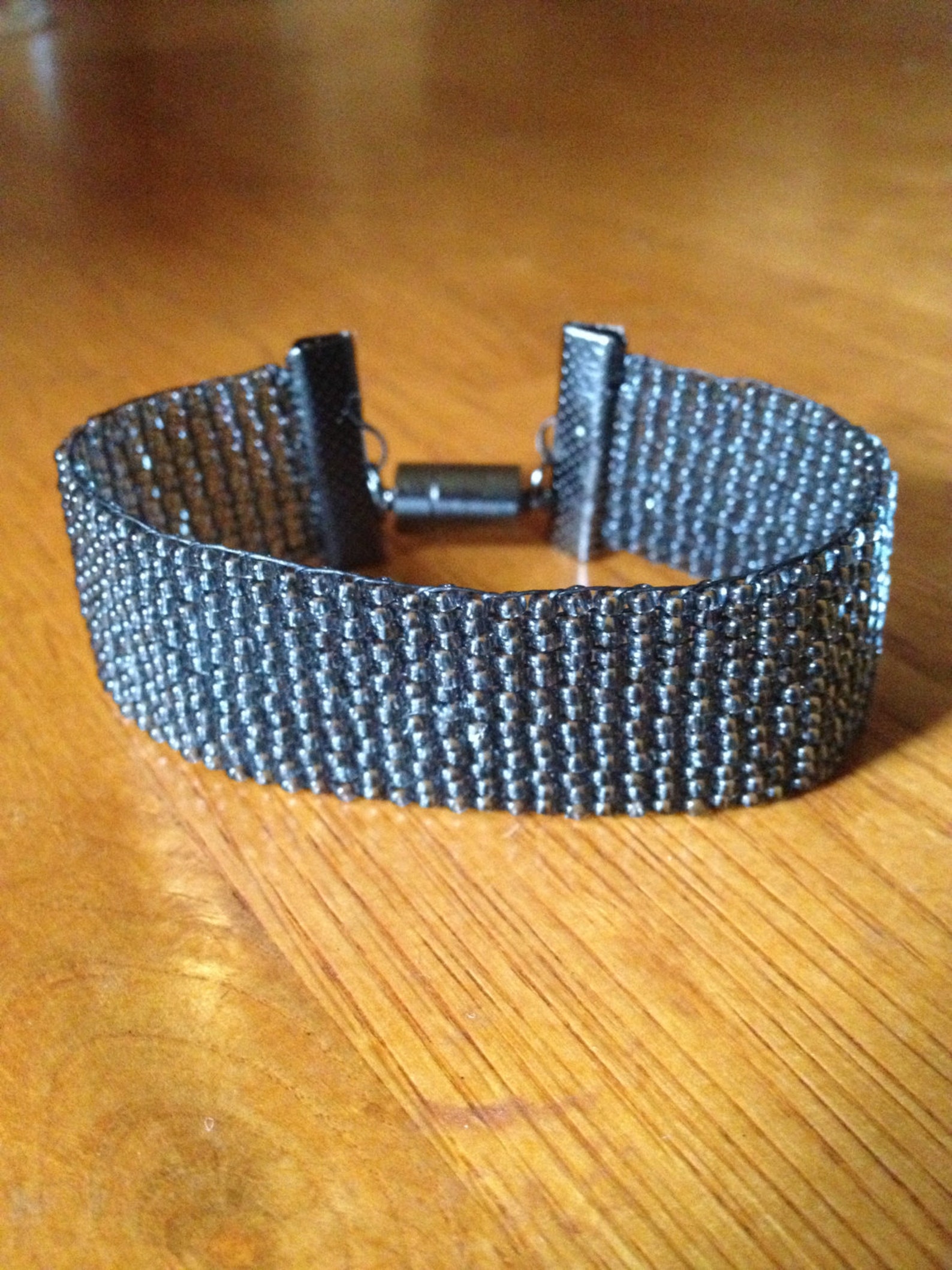 Transparent Black Bead Loom Bracelet - Etsy