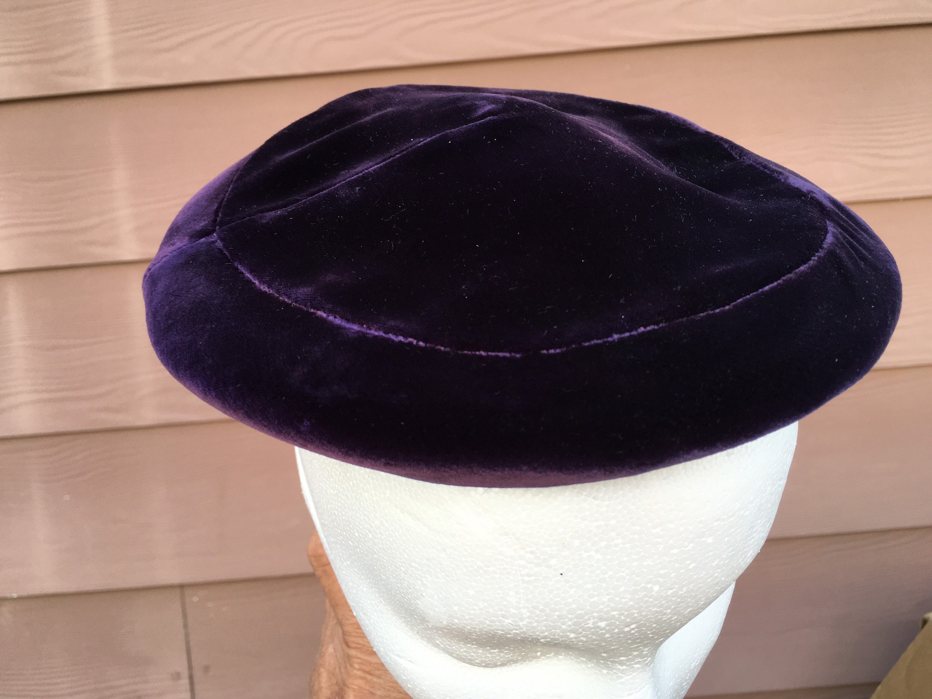 Purple velvet hat | Etsy