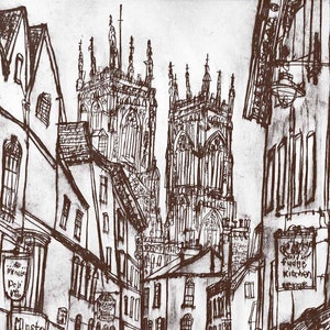 YORK MINSTER PRINT, 11 X 14 Wall Art, England City Art, York Drawing ...