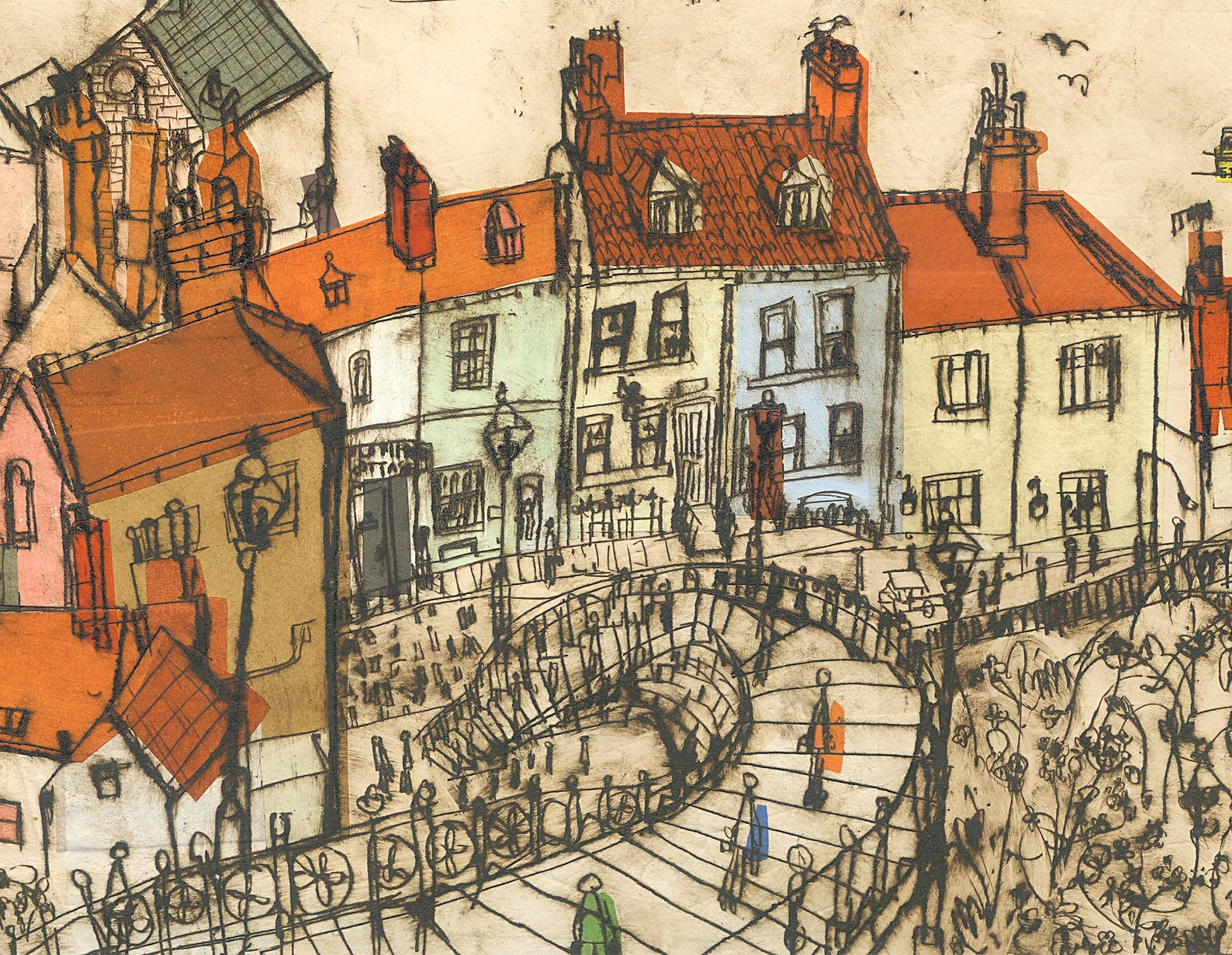 WHITBY ART PRINT 11x14 Picture Yorkshire Sketch Coast - Etsy