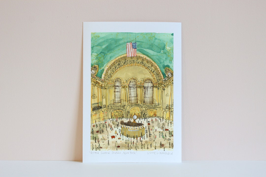 GRAND CENTRAL STATION, New York Print, Watercolor Painting, Grand ...