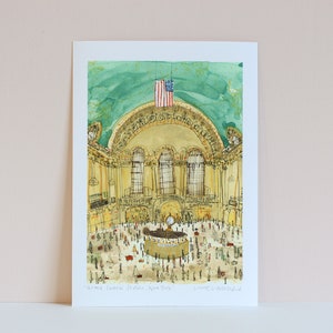 GRAND CENTRAL STATION, New York Print, Watercolor Painting, Grand ...