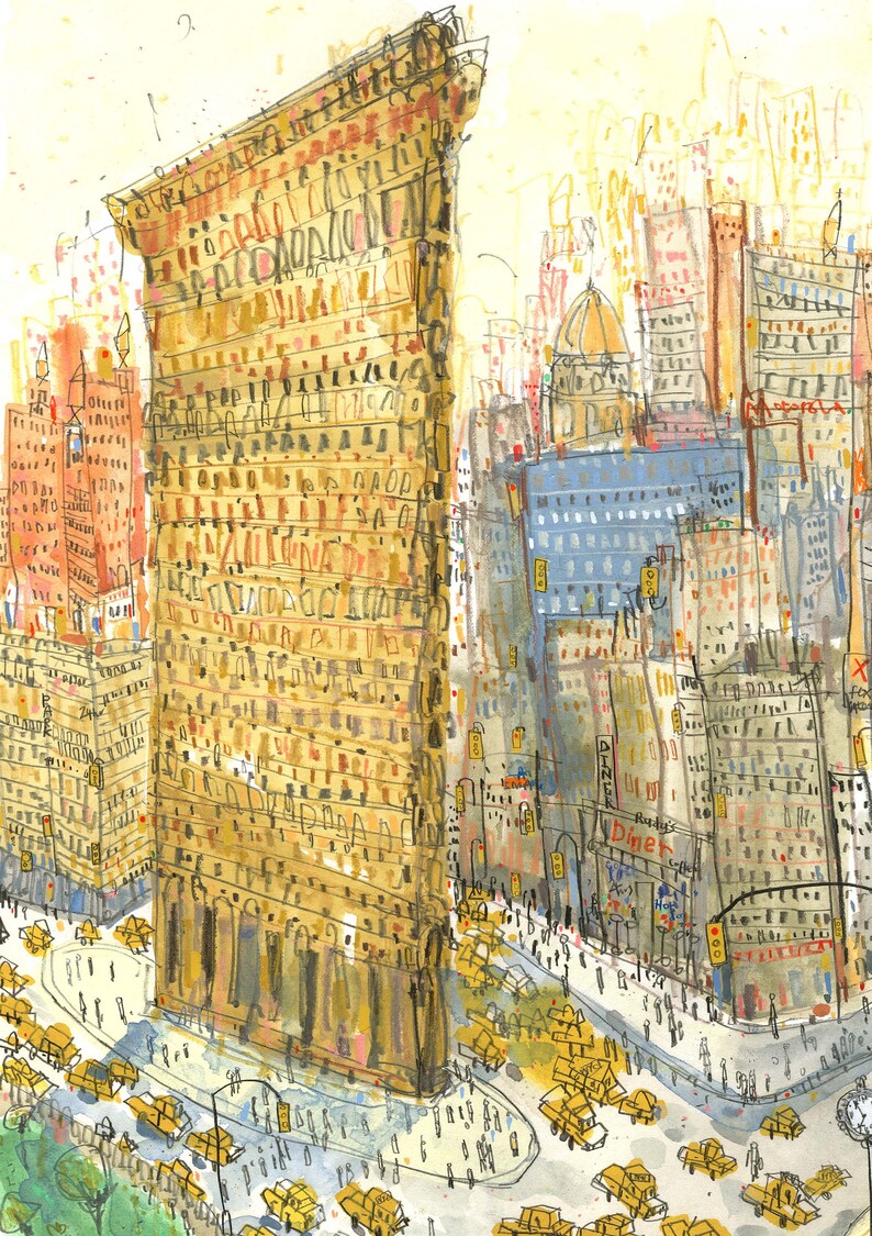 FLATIRON BUILDING New York Art Print 11x14 Home Decor NYC - Etsy