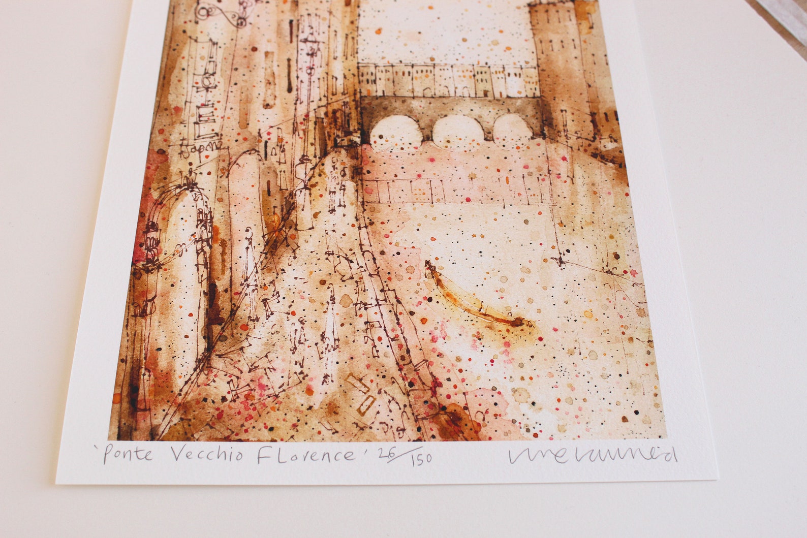 FLORENCE PRINT, Ponte Vecchio Italy Watercolor, Firenze Print, Florence ...
