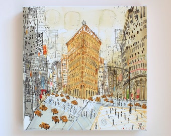 FLATIRON BUILDING Print New York Art NYC Watercolor | Etsy