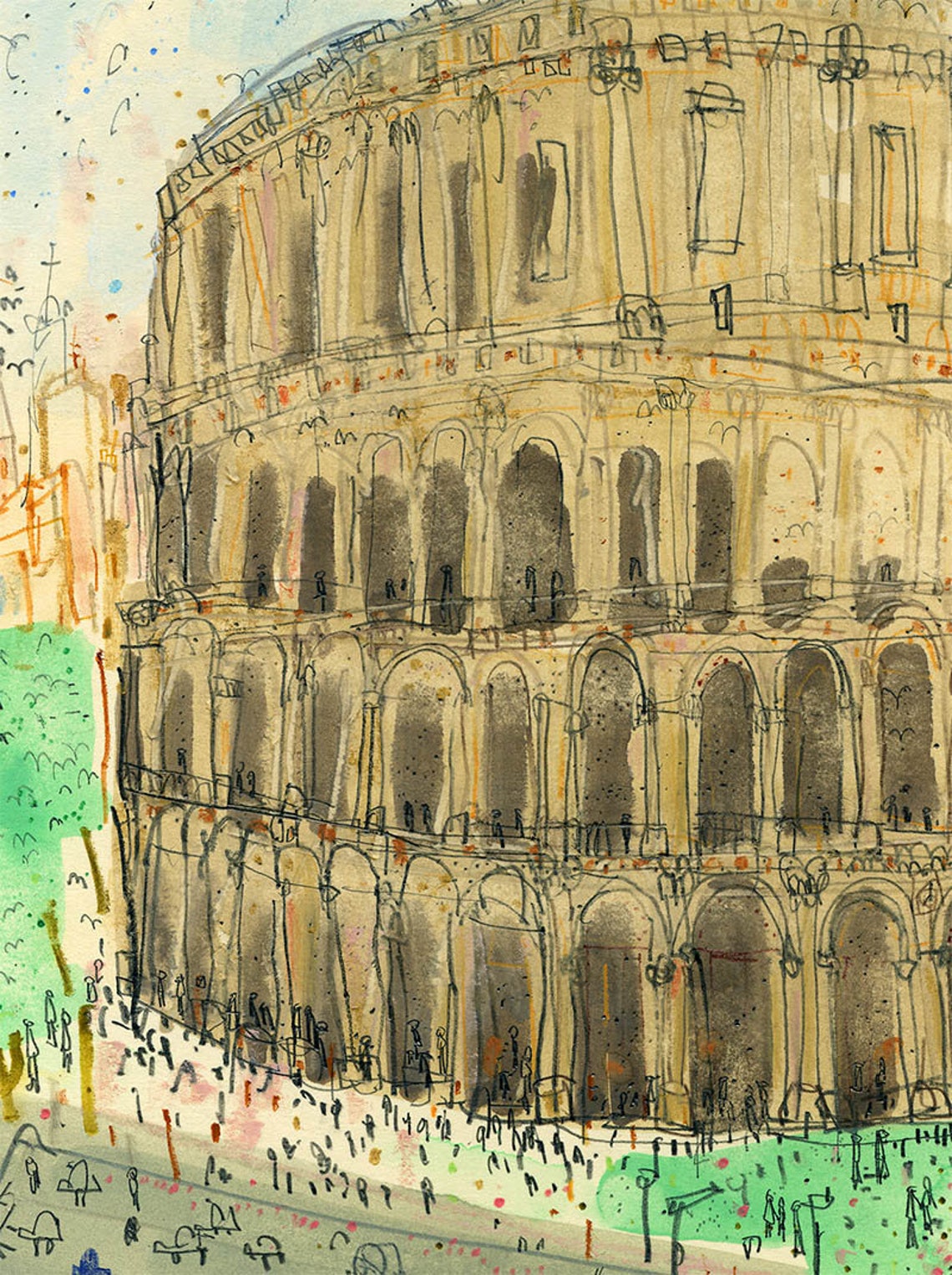 ROME COLOSSEUM Italy Art Print Rome Wall Art 8 x 10 inch | Etsy