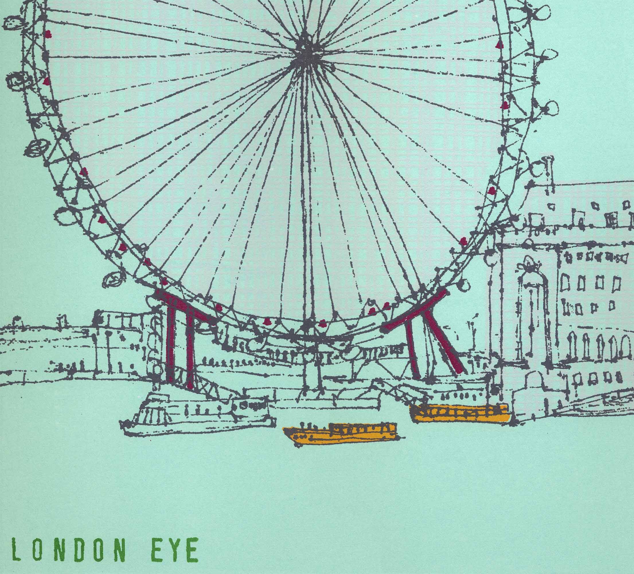 London Eye Pencil Drawing
