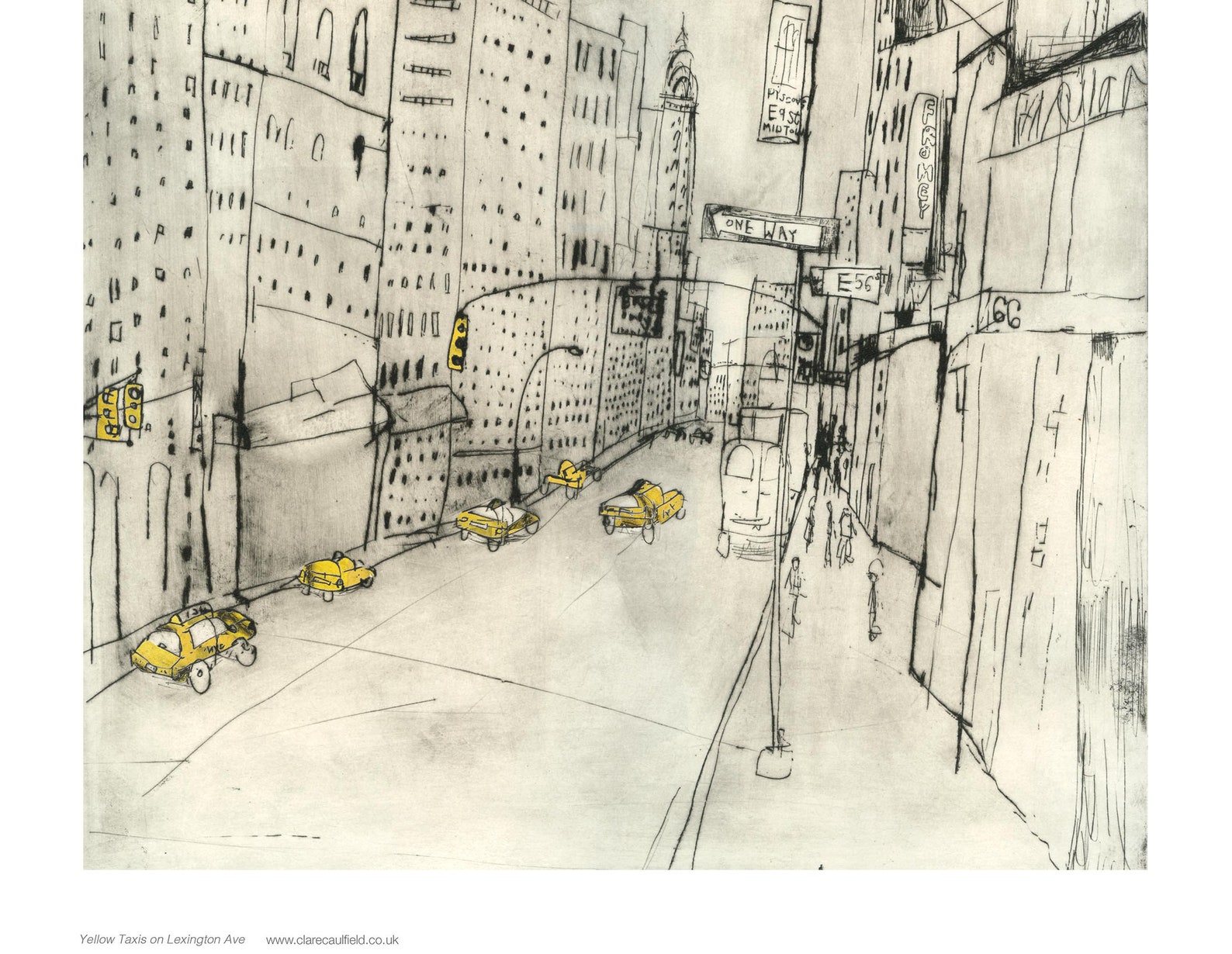 NEW YORK Taxi Print 11x14 New York Art Lexington Avenue NYC - Etsy