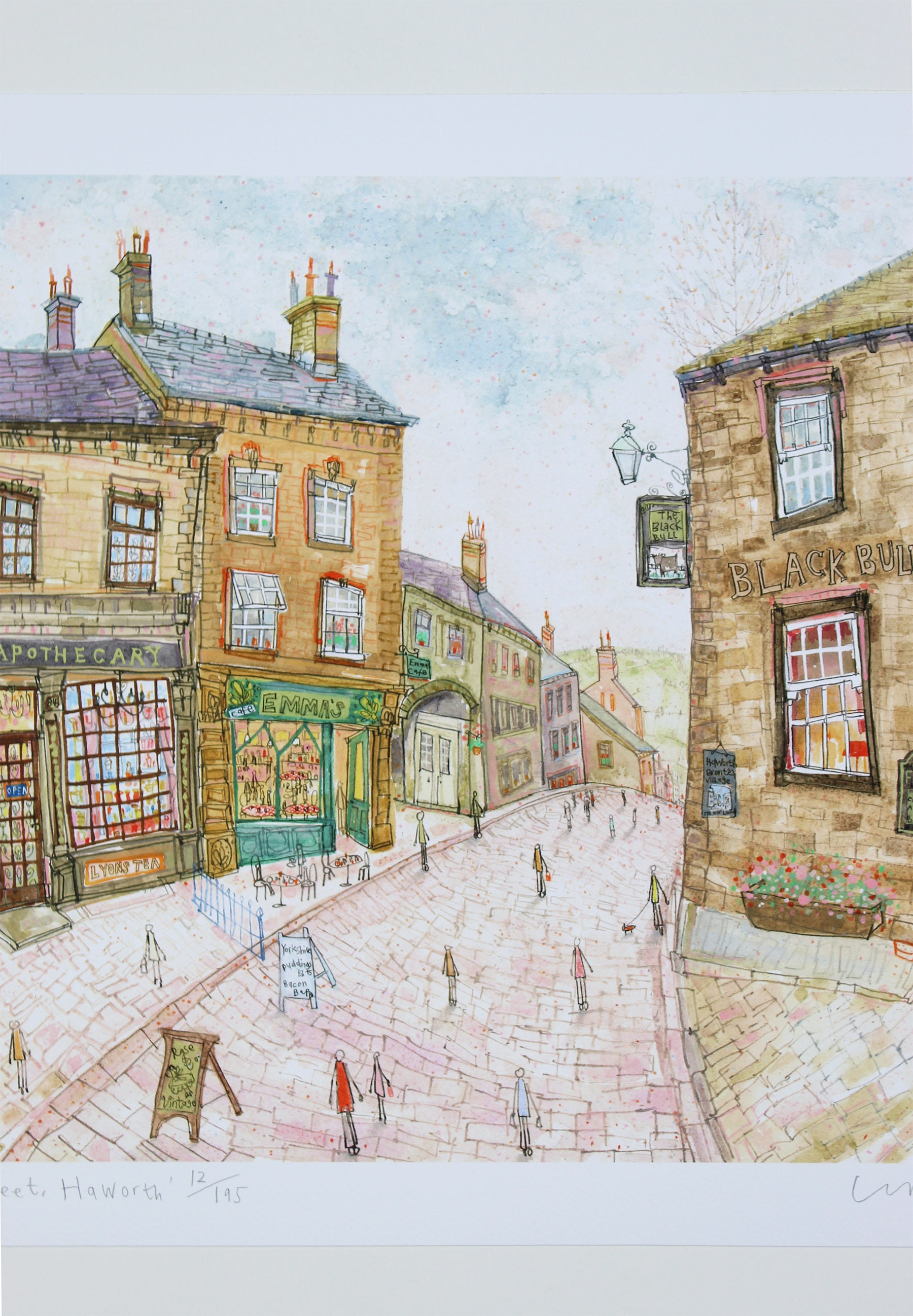 HAWORTH ART PRINT Watercolor Yorkshire England Pub Bronte | Etsy
