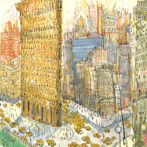 FLATIRON BUILDING Print New York Art NYC Watercolor | Etsy