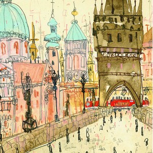 PRAGUE ART PRINT, Charles Bridge, Czech Painting, Prague Wall Art, 8 X ...