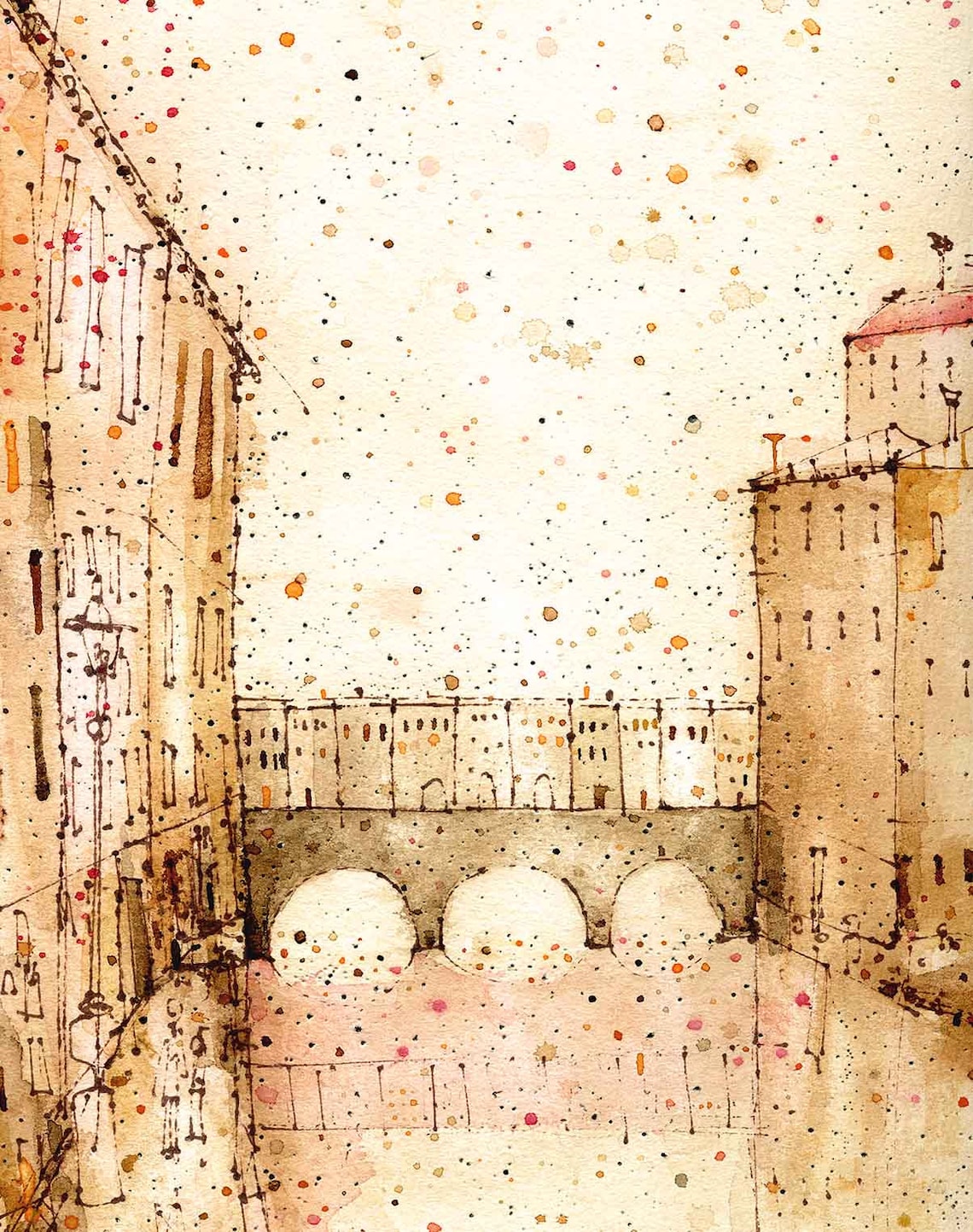 PONTE VECCHIO ART 11x14 Florence Print Firenze Painting - Etsy