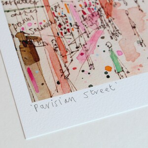 PARIS CITY PRINT, Signed Art Print, Pen & Watercolor Painting, Paris ...
