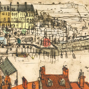 WHITBY ART PRINT, 11x14 Picture, Yorkshire Sketch, Coast Drawing ...