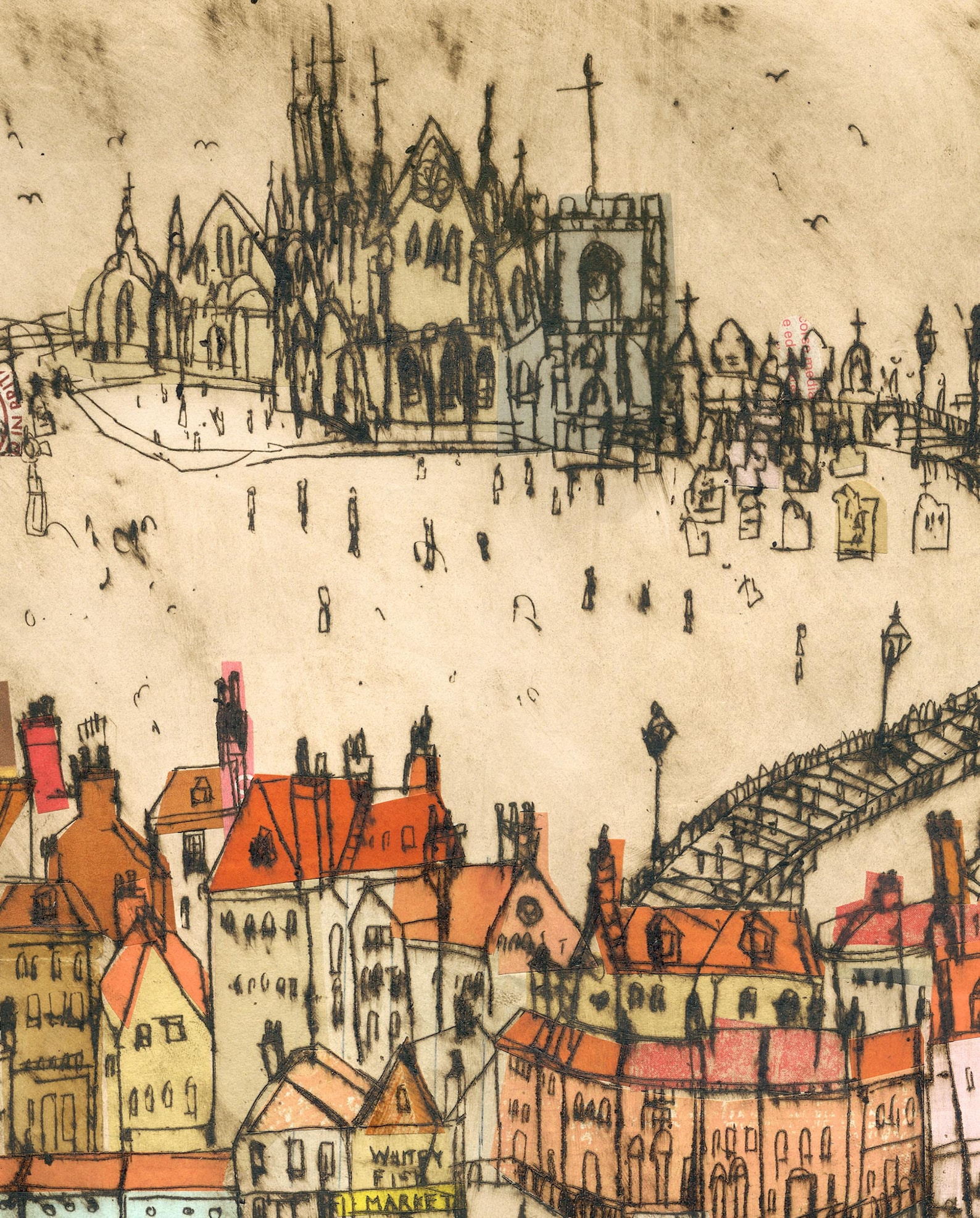 WHITBY ABBEY PRINT, 11 X 14 Artwork, Yorkshire Painting, Coastal Town ...