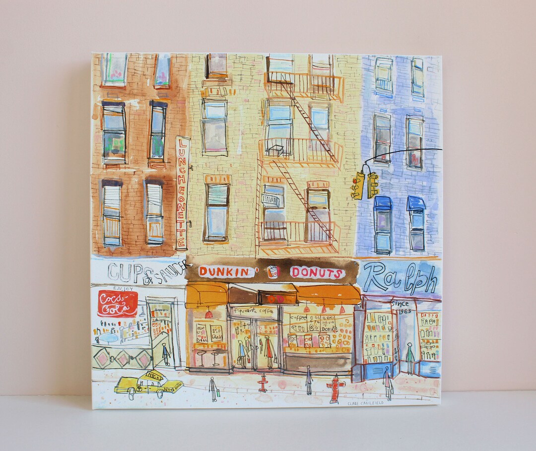 DUNKIN DONUTS Canvas, New York Painting, NYC Donut Shop, Stretched ...