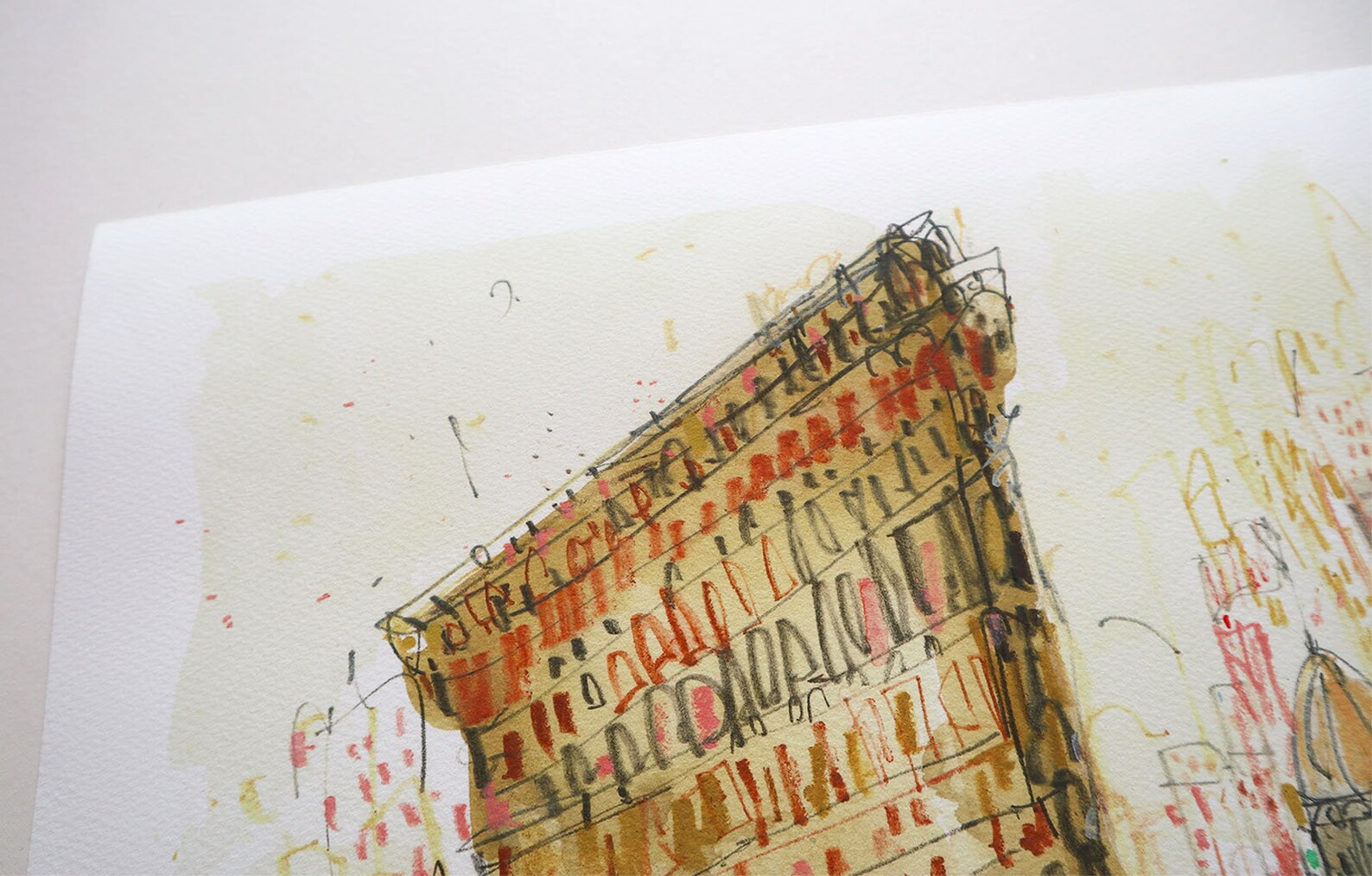 Large NEW YORK Print Flatiron Watercolor Painting NYC | Etsy