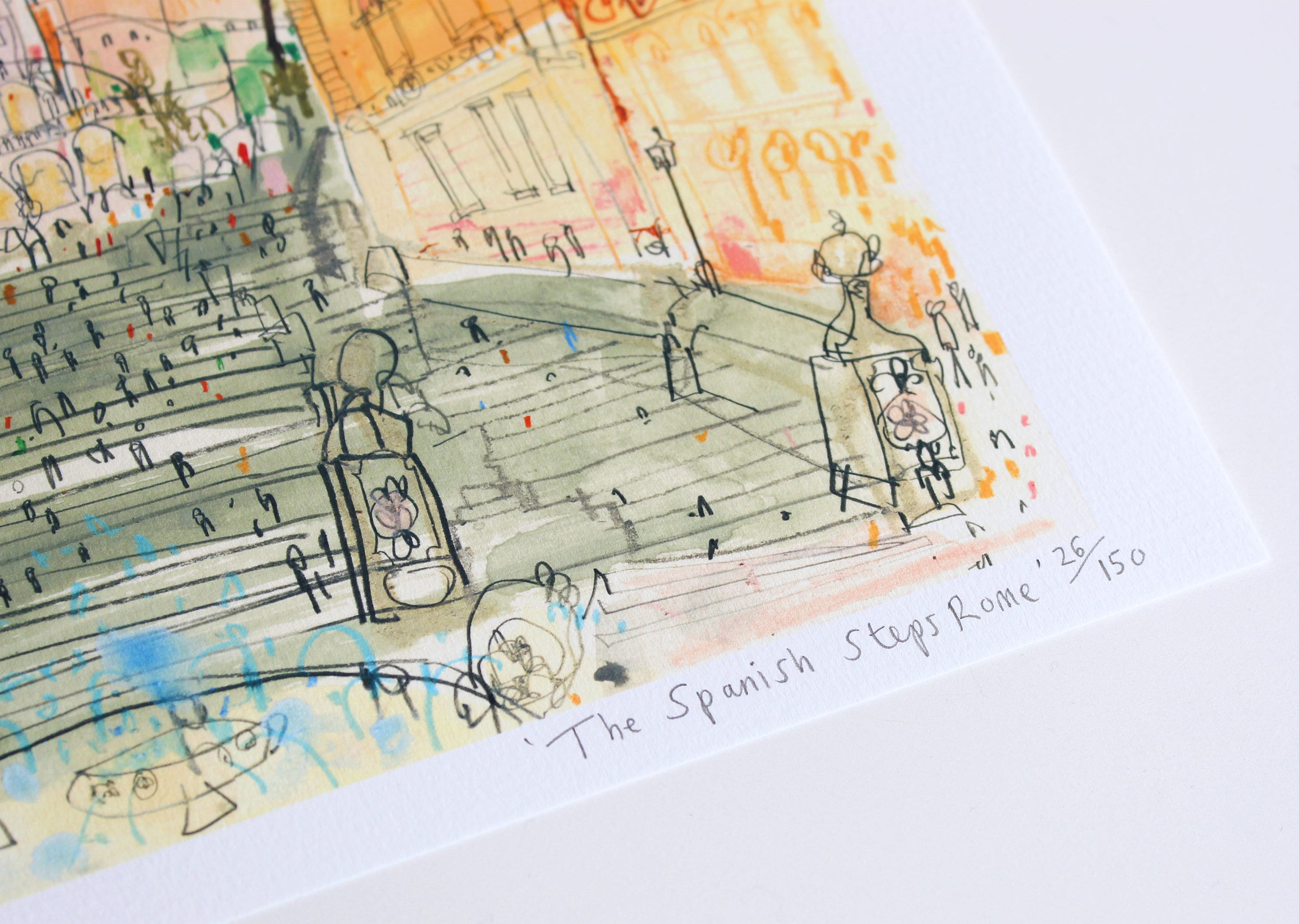 SPANISH STEPS ROME, Art Print Italy, Rome Sketch, Signed Limited ...