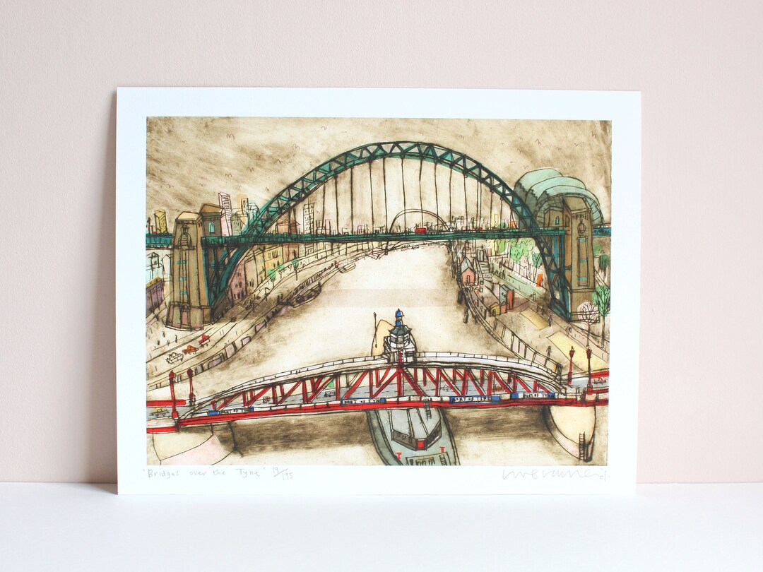 TYNE BRIDGE PRINT, Newcastle Upon Tyne, Bridges Over the Tyne ...