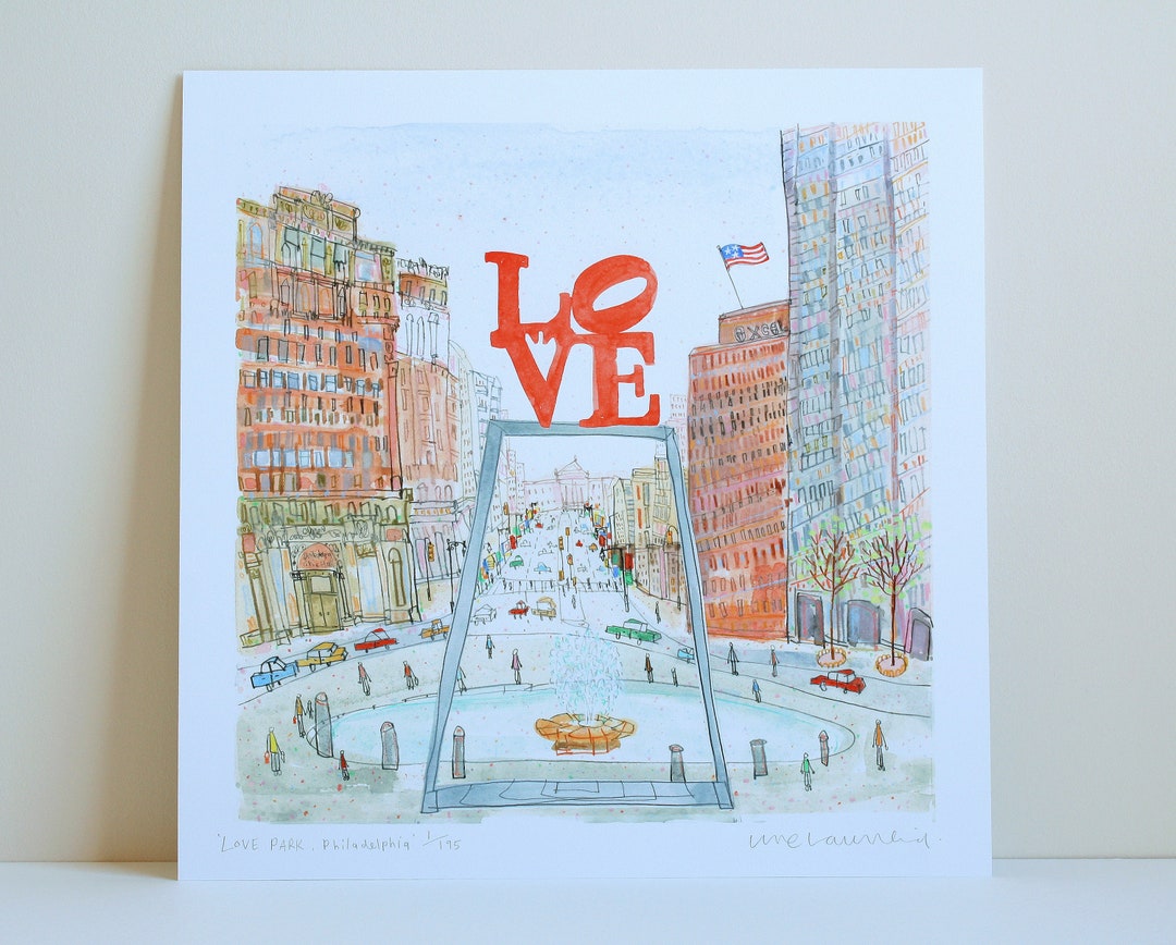 LOVE PARK Philadelphia Art Print Love Park Philly Wall Art - Etsy