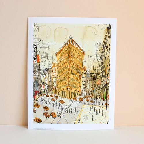 FLATIRON BUILDING Print New York Art NYC Watercolor - Etsy