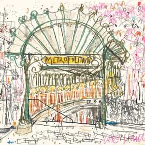 PARIS MÉTRO PRINT, Metropolitain Sketch, Signed Giclee Print, Limited ...