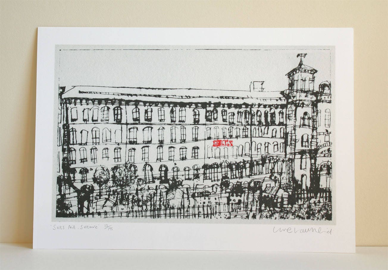 Saltaire Art Print Salts Mill Drawing Limited Edition - Etsy