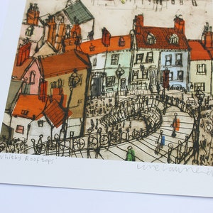 WHITBY HOUSES PRINT, Whitby Yorkshire, Signed Giclee Print, Whitby ...