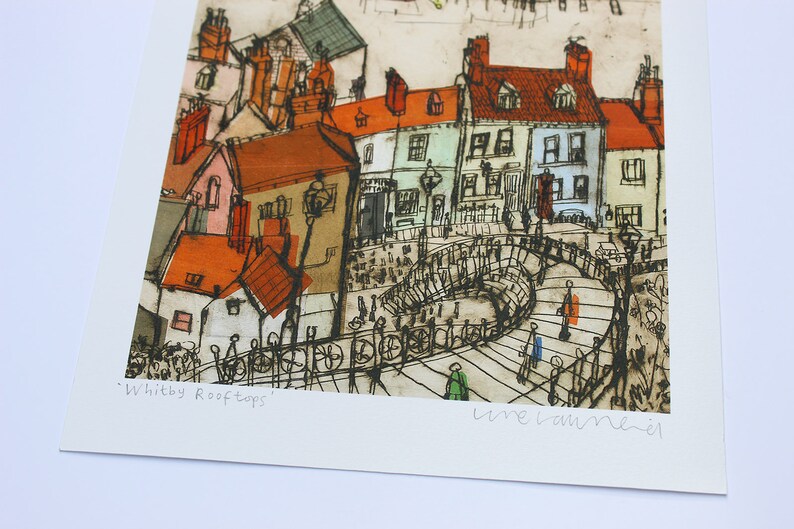 WHITBY HOUSES PRINT Whitby Yorkshire Signed Giclee Print | Etsy