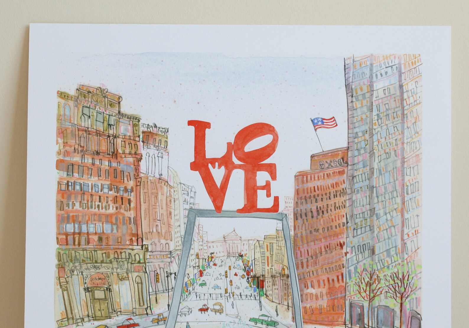 LOVE PARK Philadelphia Art Print Love Park Philly Wall Art | Etsy