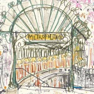 11x14 PARIS MÉTRO, France City Print, Metropolitain Sketch, French ...