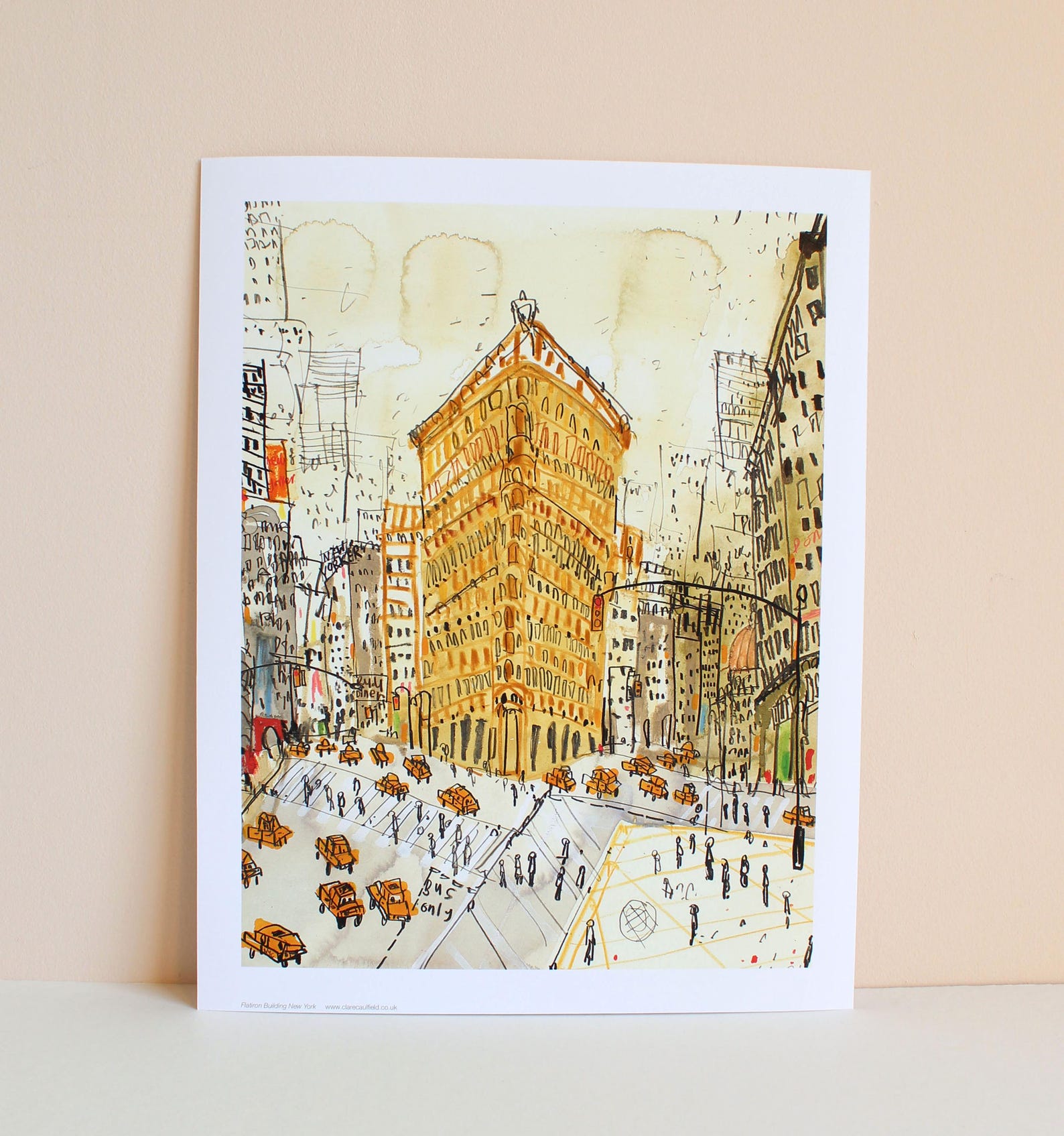 FLATIRON Art Print, 11 X 14 New York Art, Flatiron Building, NYC Taxi ...
