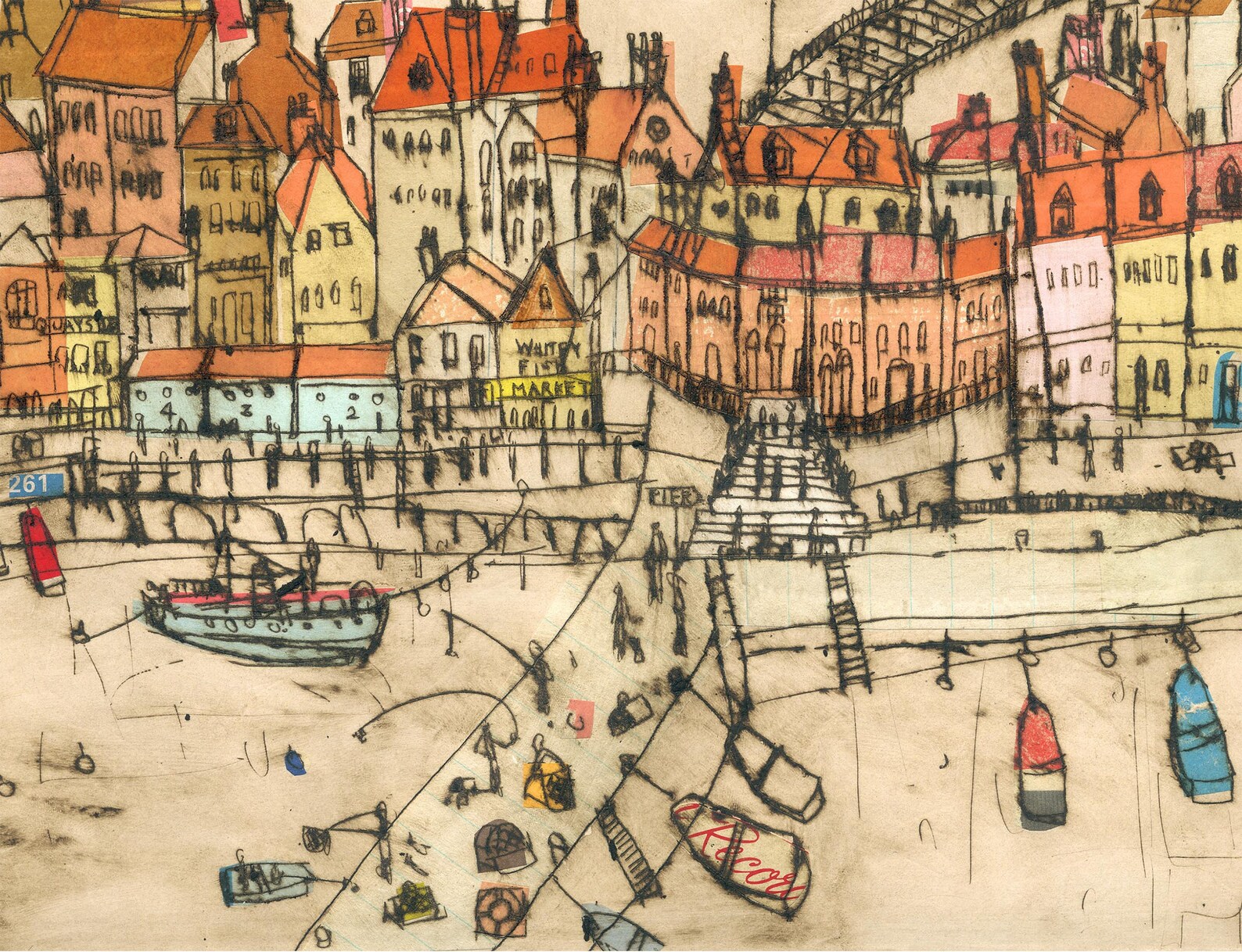 WHITBY ABBEY PRINT, 11 X 14 Artwork, Yorkshire Painting, Coastal Town ...
