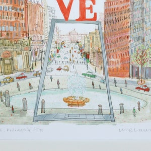 LOVE PARK Philadelphia Art Print, Love Park Philly Wall Art, JFK Plaza ...