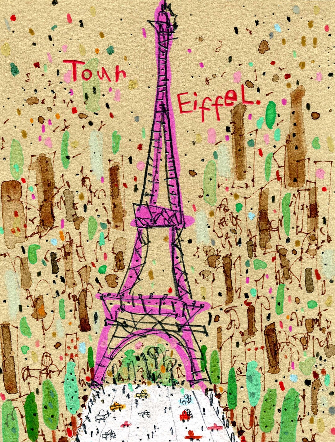 EIFFEL TOWER PARIS 11x14 Parisian Picture, France City Wall Decor, Tour Eiffel Drawing, Paris ...