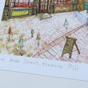HAWORTH ART PRINT, Watercolor Yorkshire England Pub, Bronte Country ...