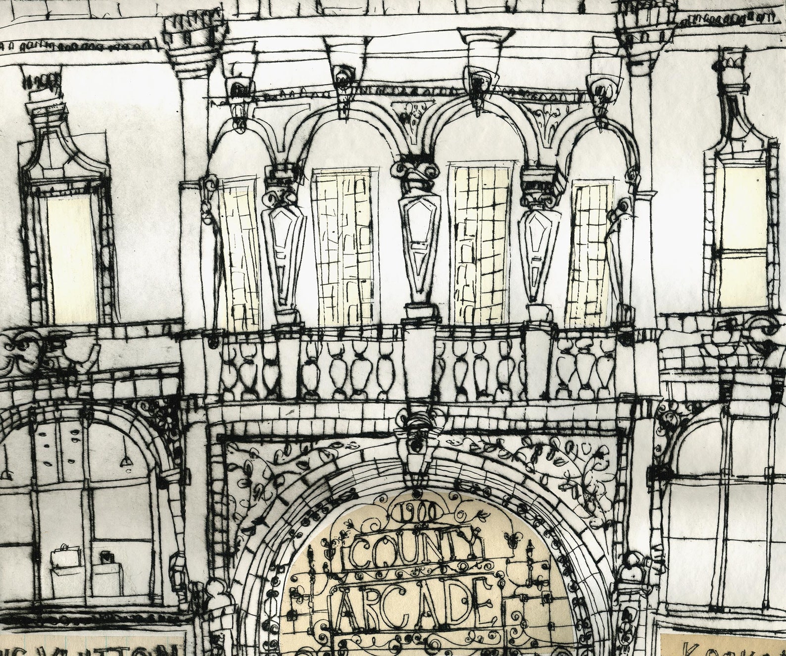 LEEDS ART PRINT Yorkshire Picture, 11 X 14 Wall Art, County Arcade ...