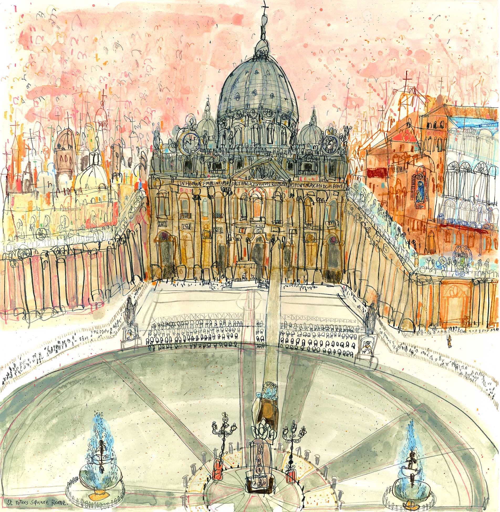 ST PETERS SQUARE Rome Art Print Signed Limited Edition - Etsy UK