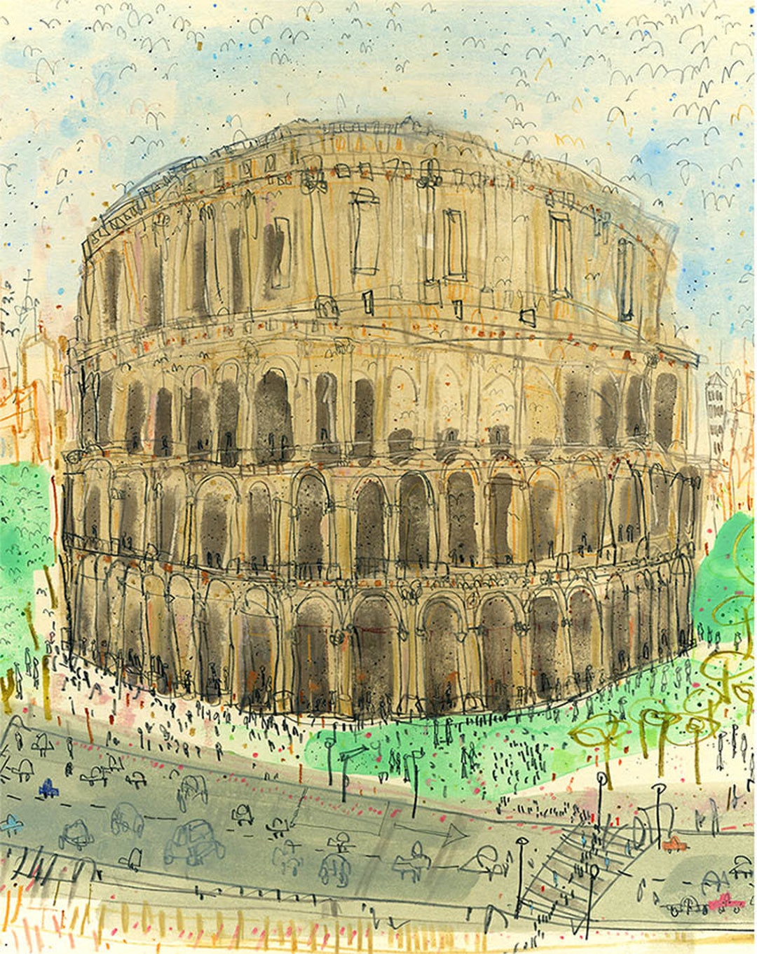 ROME COLOSSEUM Italy Art Print Rome Wall Art 8 X 10 Inch - Etsy