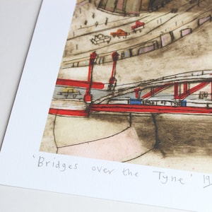 TYNE BRIDGE PRINT, Newcastle Upon Tyne, Bridges Over the Tyne ...