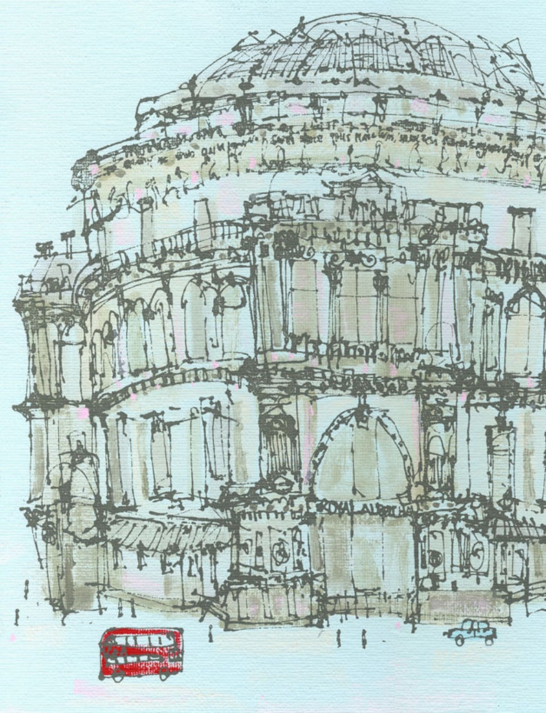 London Print ROYAL ALBERT HALL Line Drawing Acrylic - Etsy