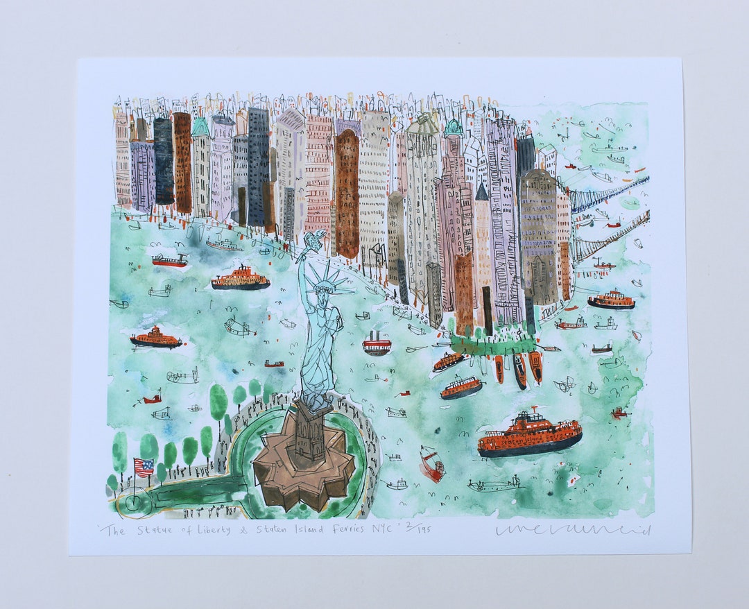 STATUE of LIBERTY, New York City Art, Staten Island Print, NYC ...
