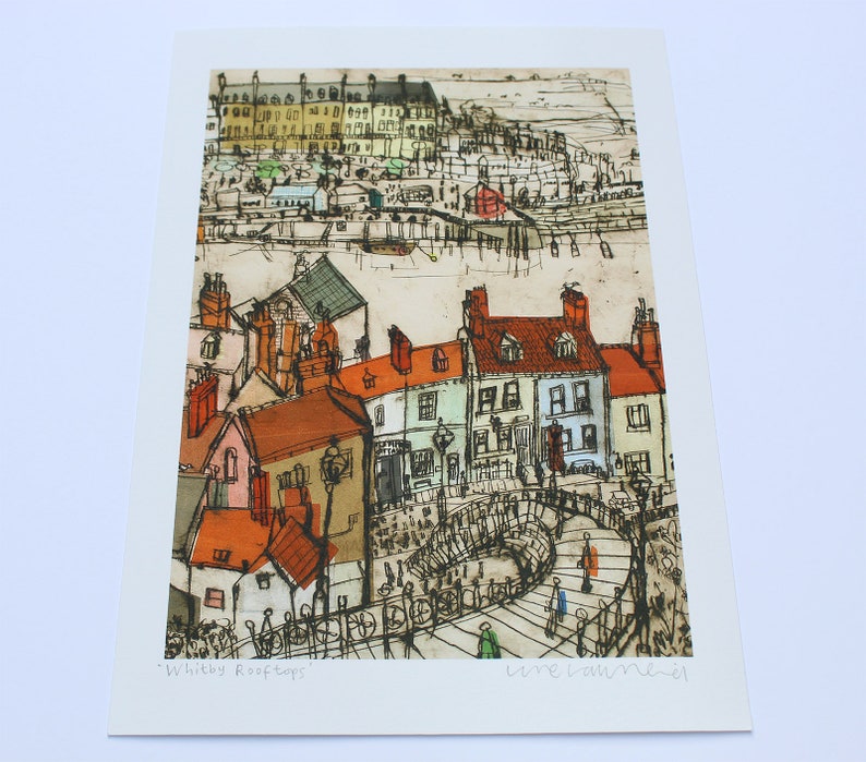 WHITBY HOUSES PRINT Whitby Yorkshire Signed Giclee Print | Etsy