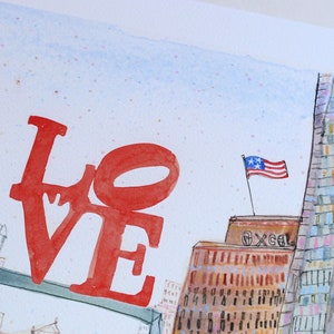 LOVE PARK Philadelphia Art Print, Love Park Philly Wall Art, JFK Plaza ...