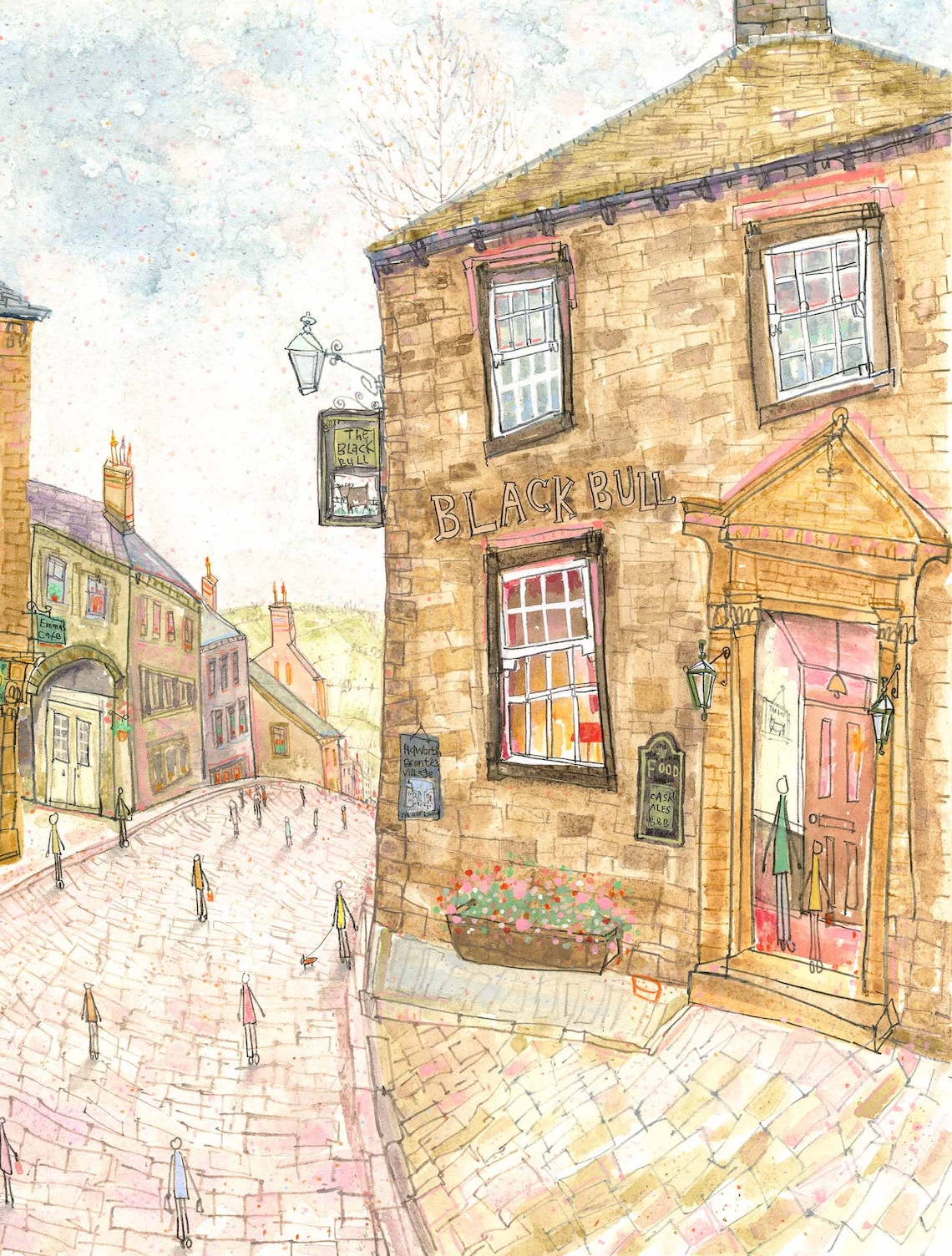 HAWORTH ART PRINT 11 x 14 Giclee Print Black Bull Pub | Etsy