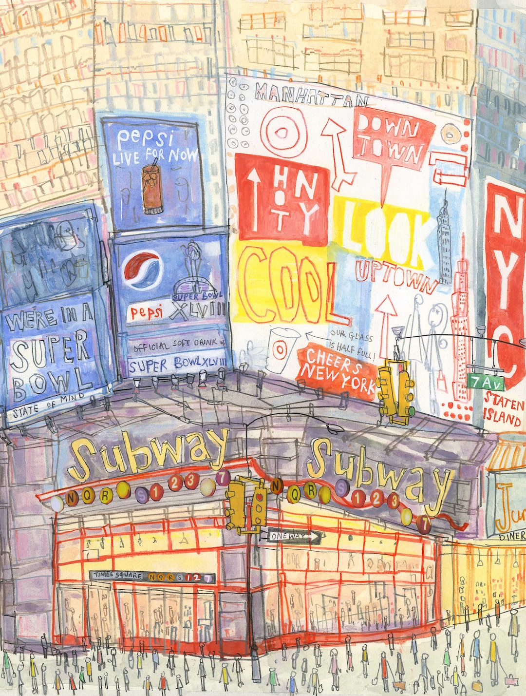 Times Square Subway, 11x14 New York Print, Manhattan Wall Art, NYC ...