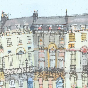 BATH ENGLAND ART, 11x14 Print, Marlborough Building, Drawing Sketch ...