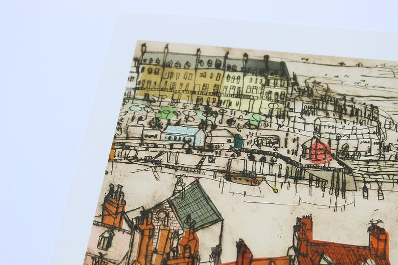 WHITBY HOUSES PRINT Whitby Yorkshire Signed Giclee Print | Etsy