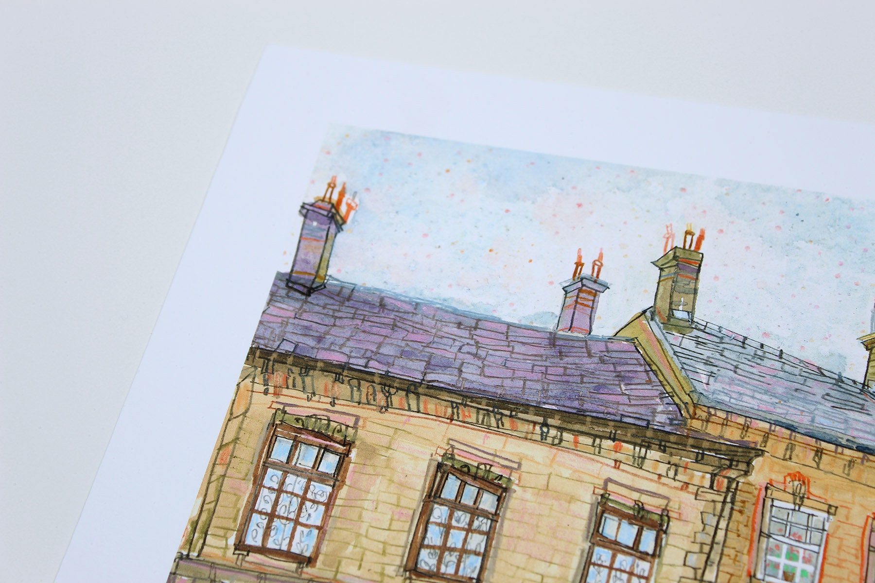 HAWORTH ART PRINT, Watercolor Painting, Bronte Country, Wuthering ...