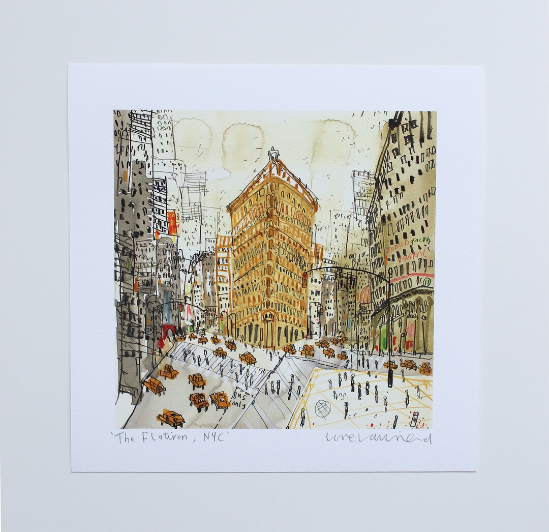 FLATIRON BUILDING Print, New York Art, NYC Watercolor Painting, New ...